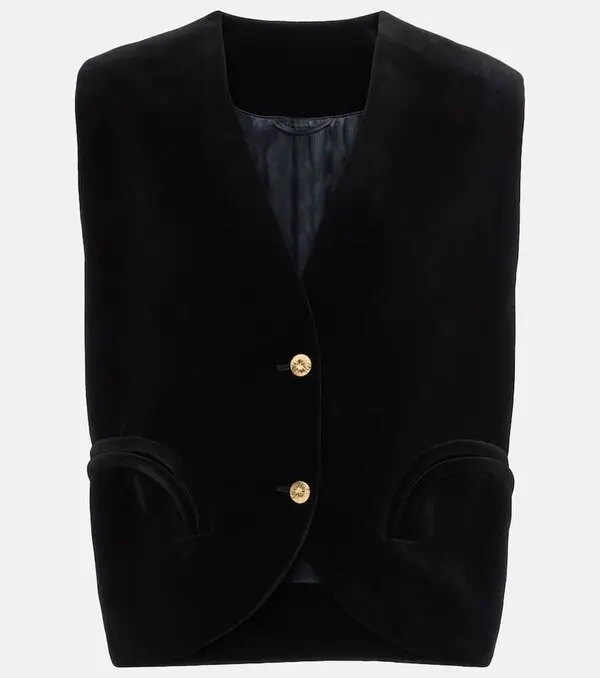 BLAZÉ MILANO Gliss Cotton Velvet Vest - Black
