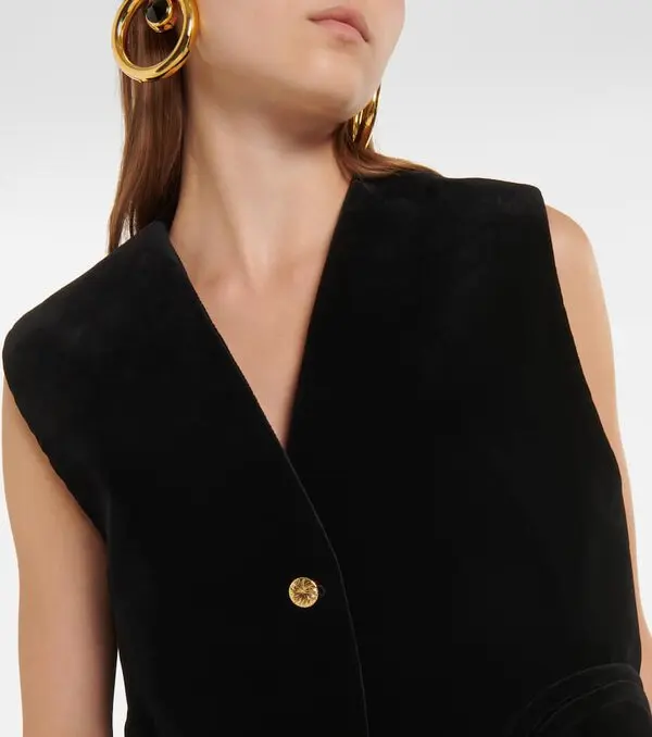BLAZÉ MILANO Gliss Cotton Velvet Vest - Black