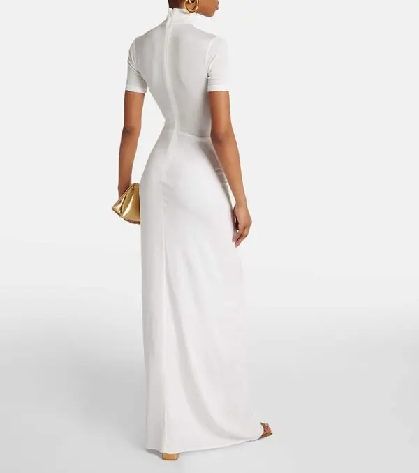Christopher Esber Fusion Ruched Maxi Dress - White