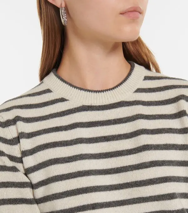 Brunello Cucinelli Striped Cashmere-blend Sweater