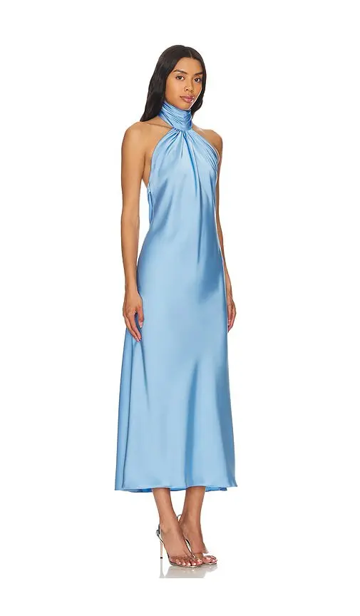 Katie May Halterneck Maxi Dress With Draped Back Detail