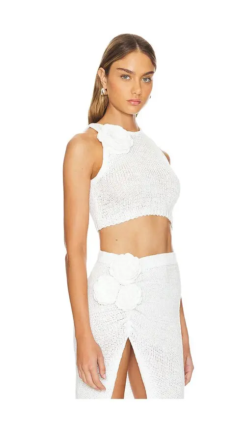 LOVERS AND FRIENDS Rosette Knit Top - Ivory