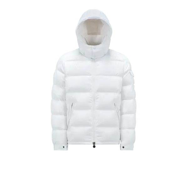 Moncler Maya Hooded Down Jacket White Editorialist