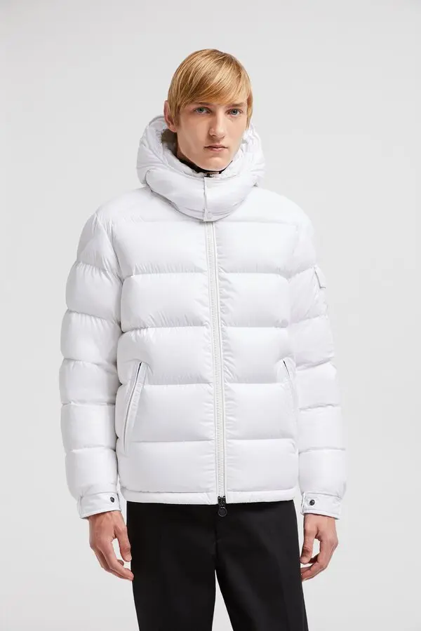 Moncler Maya Hooded Down Jacket - White | Editorialist