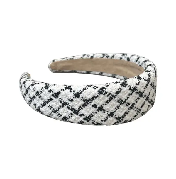 HEADBANDS OF HOPE Padded Plaid Headband - White