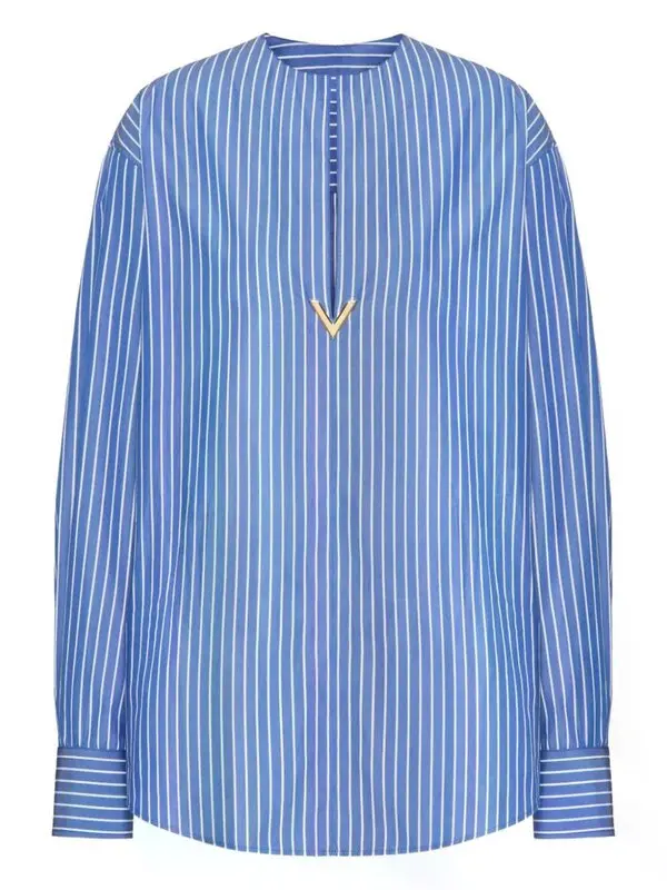 Valentino Garavani Logo-plaque Striped Shirt