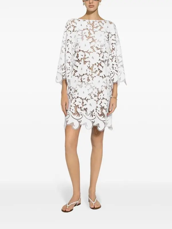 Dolce & Gabbana Embroidered Mesh Minidress