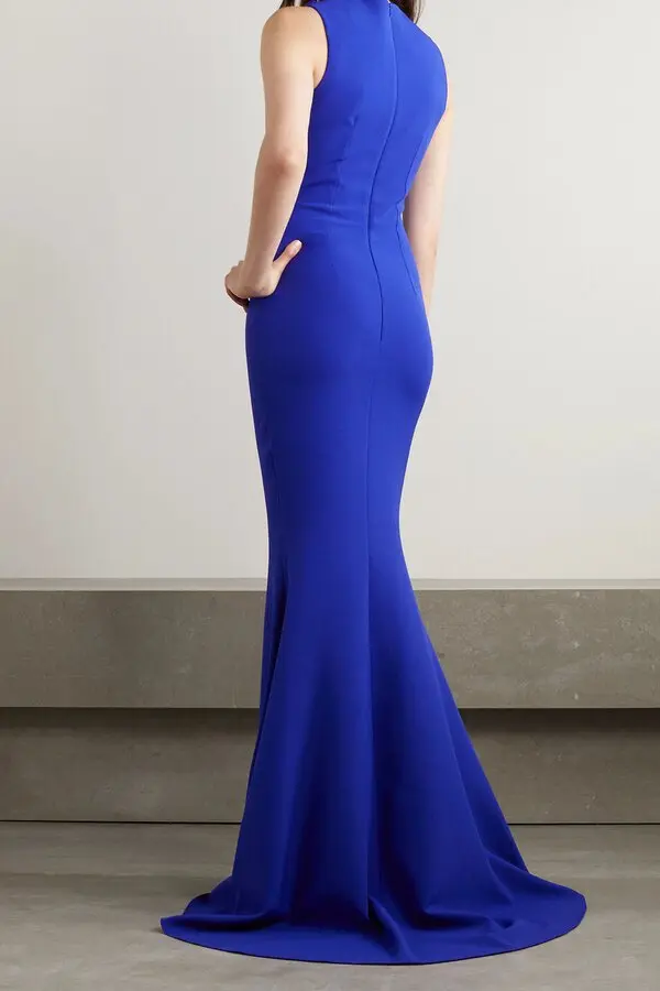 Safiyaa Bead-embellished Crepe Halterneck Gown