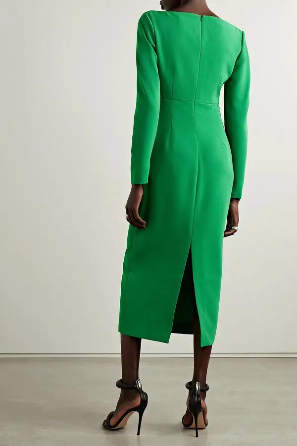 yellow one shoulder draped midi dress Alejandra Alonso Rojas Chiffon One Shoulder Midi In Yellow 8
