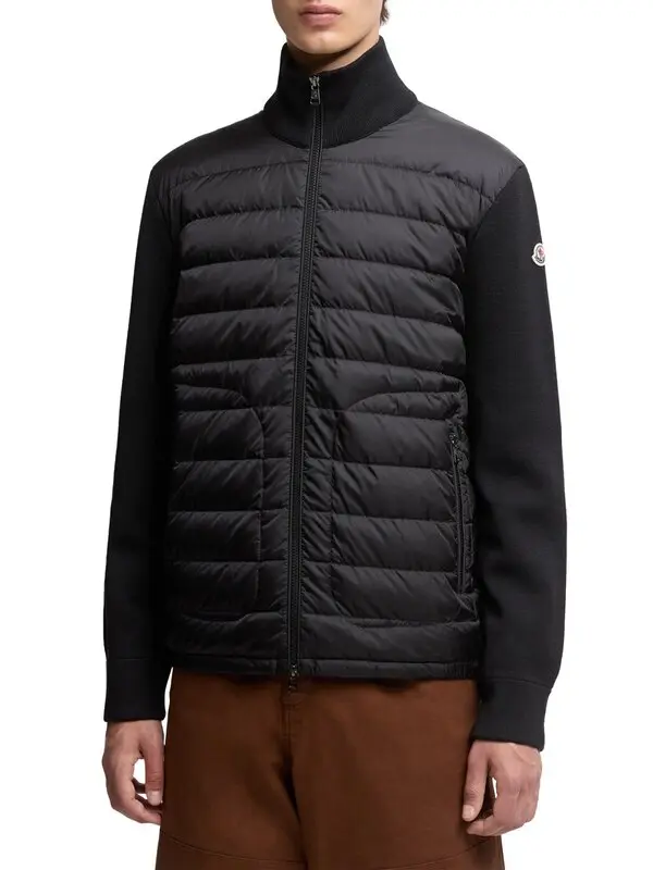 Moncler Padded Wool Down Cardigan - Black
