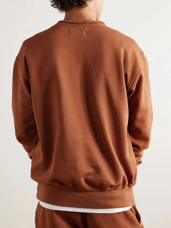 LES TIEN Banded Roll-neck Heavyweight Structured-fleece Cotton-jersey Sweatshirt
