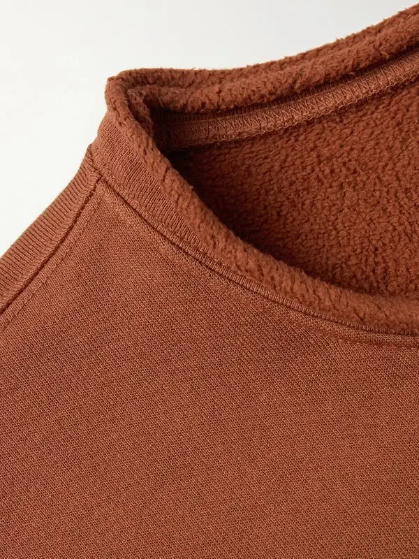 LES TIEN Banded Roll-neck Heavyweight Structured-fleece Cotton-jersey Sweatshirt