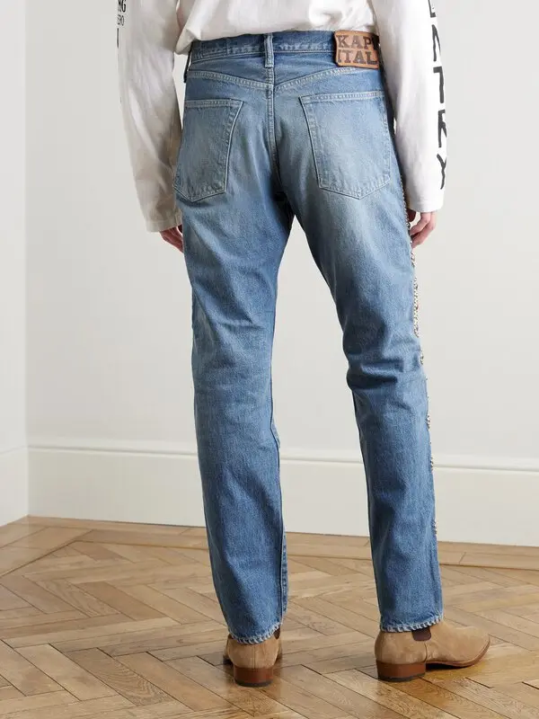 Kapital Stud-Embellished Straight-Leg Jeans - Blue | Editorialist