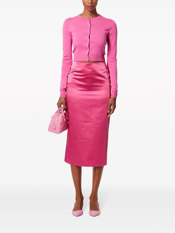 Carolina Herrera Silk-blend Cropped Cardigan - Pink