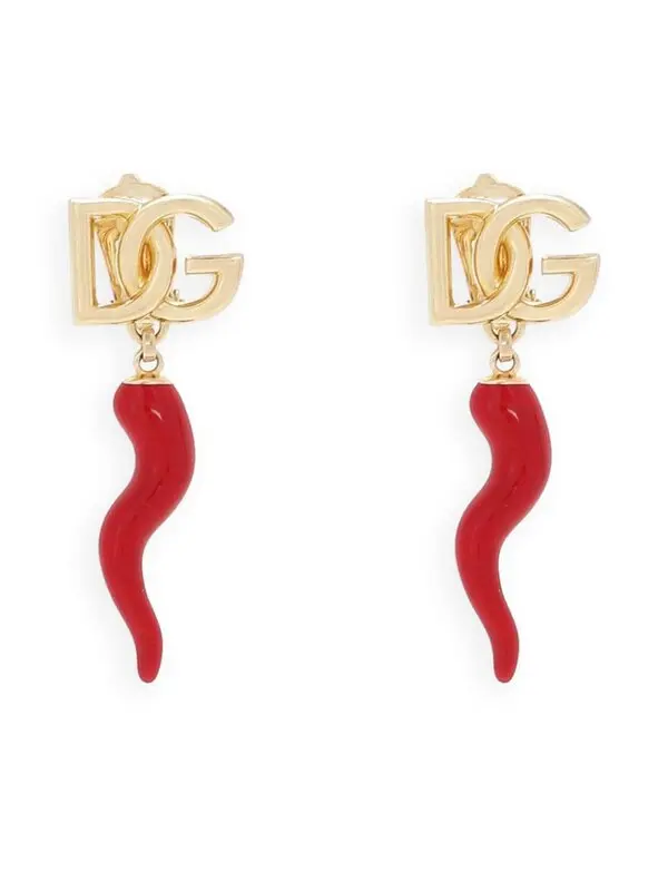 Dolce & Gabbana Horn Drop Clip-on Earrings - Gold