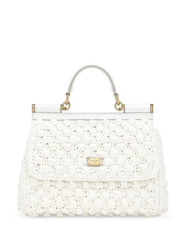 Dolce & Gabbana Large Sicily Tote Bag - White