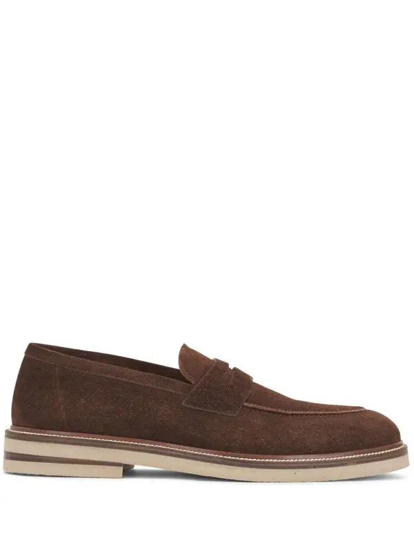 Brunello Cucinelli Low-heel Suede Loafers