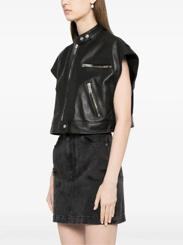 HALFBOY Short-sleeve Cropped Biker Jacket