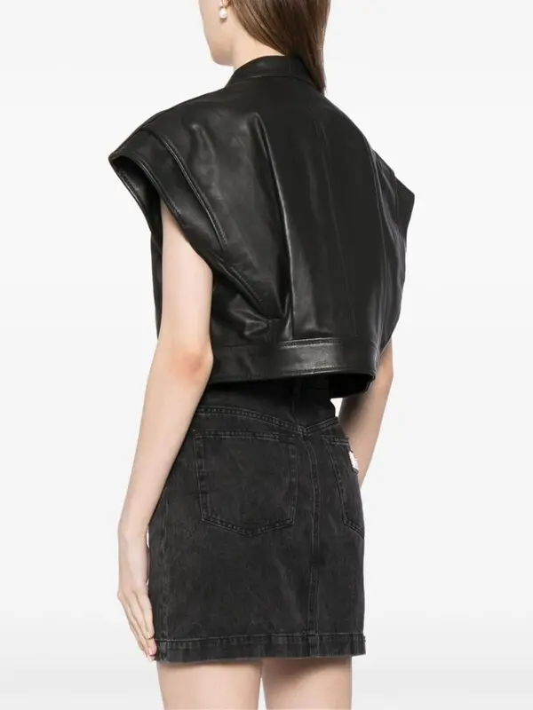 HALFBOY Short-sleeve Cropped Biker Jacket