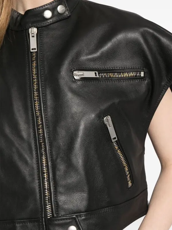 HALFBOY Short-sleeve Cropped Biker Jacket