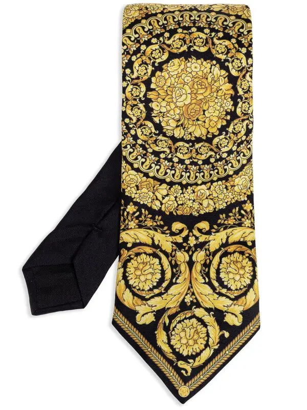 Versace Barocco Silk Tie - Yellow