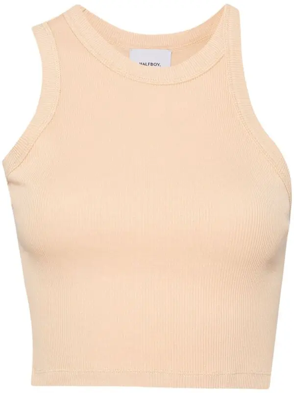 HALFBOY Logo-embroidered Top - Brown