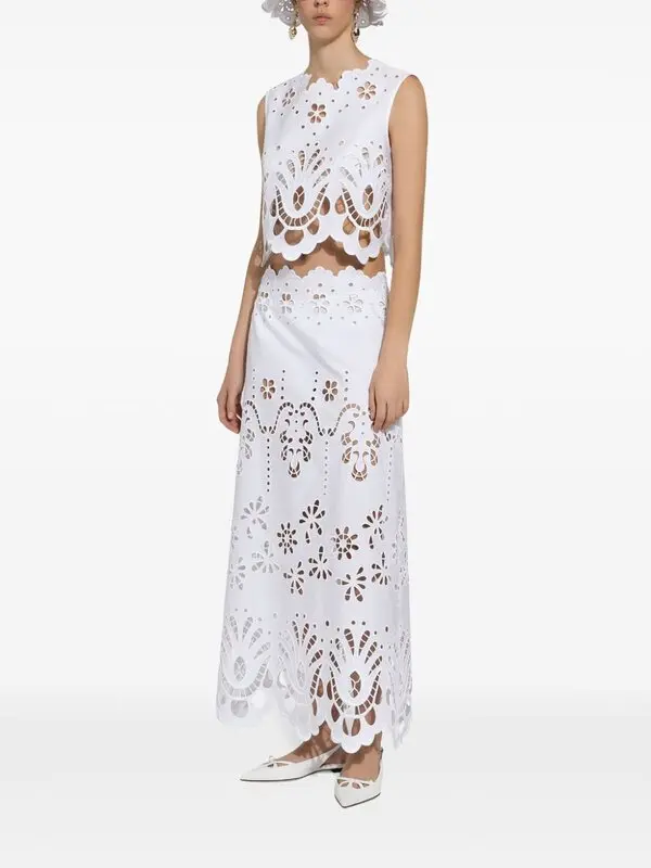 Dolce & Gabbana Scalloped A-line Skirt - White
