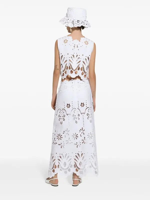 Dolce & Gabbana Scalloped A-line Skirt - White