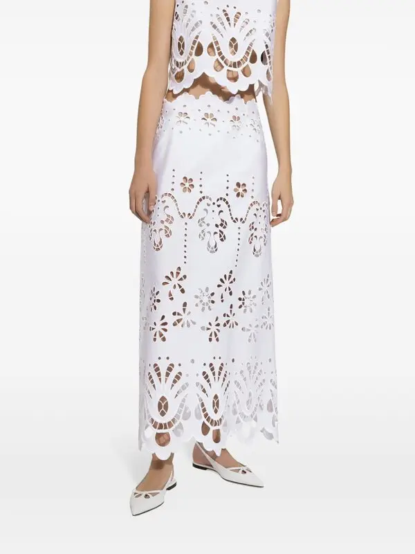 Dolce & Gabbana Scalloped A-line Skirt - White