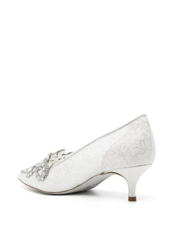 Rene Caovilla Veneziana Crystal Kitten-heel Pumps