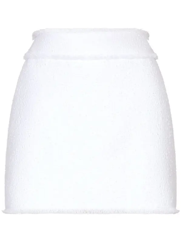 Dolce & Gabbana Mini A-line Tweed Skirt - White