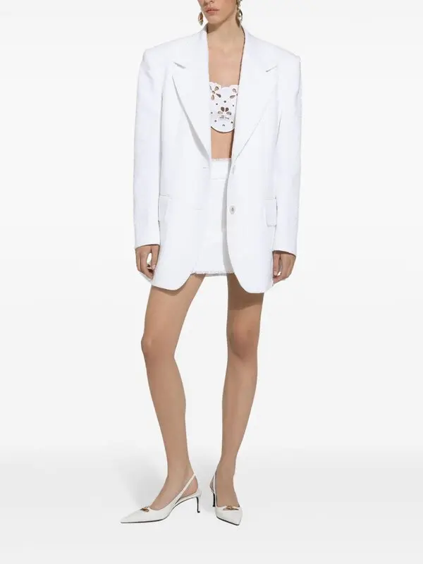 Dolce & Gabbana Mini A-line Tweed Skirt - White