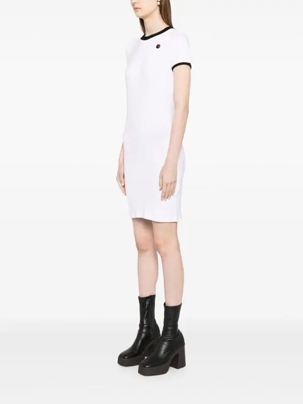 AMBUSH Logo-plaque Fine-knit Minidress - White
