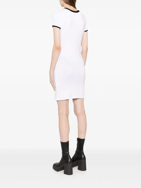AMBUSH Logo-plaque Fine-knit Minidress - White