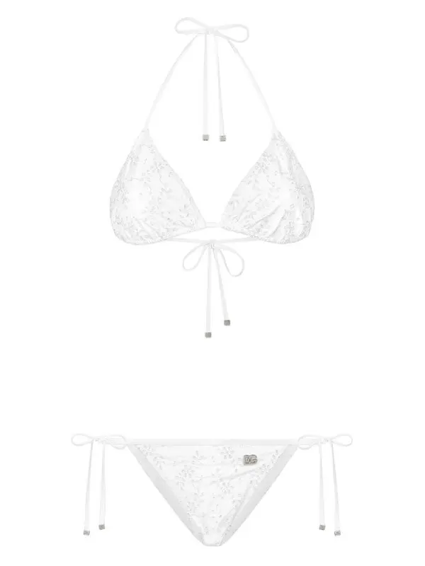 Dolce & Gabbana Broderie Anglaise Bikini - White