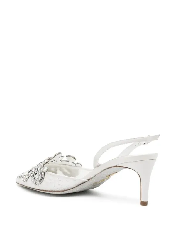 Rene Caovilla Veneziana 50mm Slingback Pumps - White