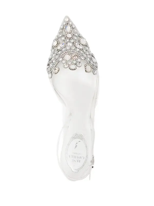 Rene Caovilla Veneziana 50mm Slingback Pumps - White