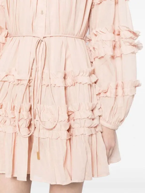 Aje Pastiche Tiered Shirtdress In Pink - 51% Off | Editorialist