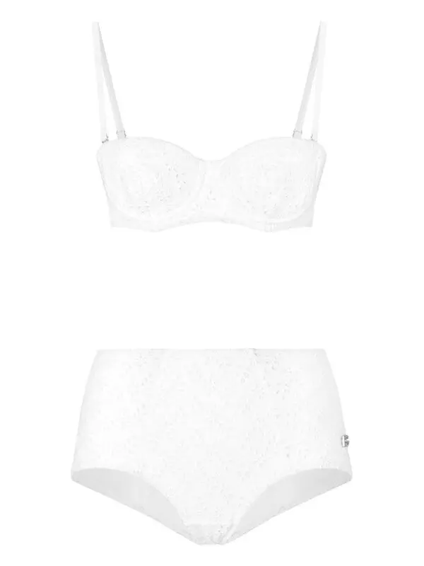 Dolce & Gabbana Broderie Anglaise Bikini - White