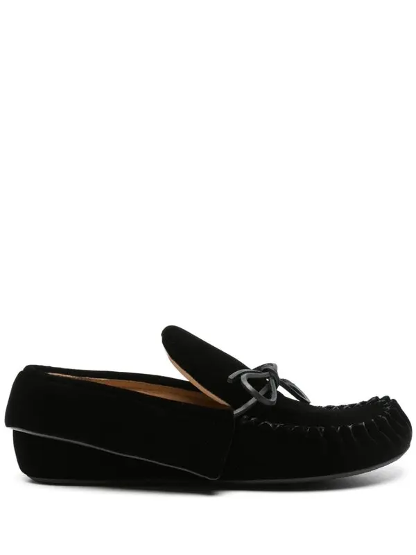 JW Anderson Ribbon-fastening Velvet Loafers