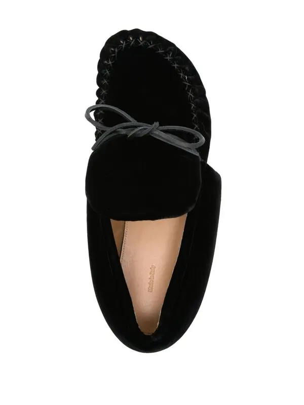 JW Anderson Ribbon-fastening Velvet Loafers