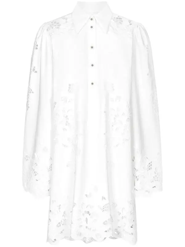 Dolce & Gabbana Cut-out Cotton-blend Mini Dress - White