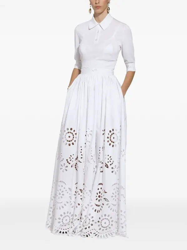Dolce & Gabbana Openwork Embroidery Tiered Maxi Skirt