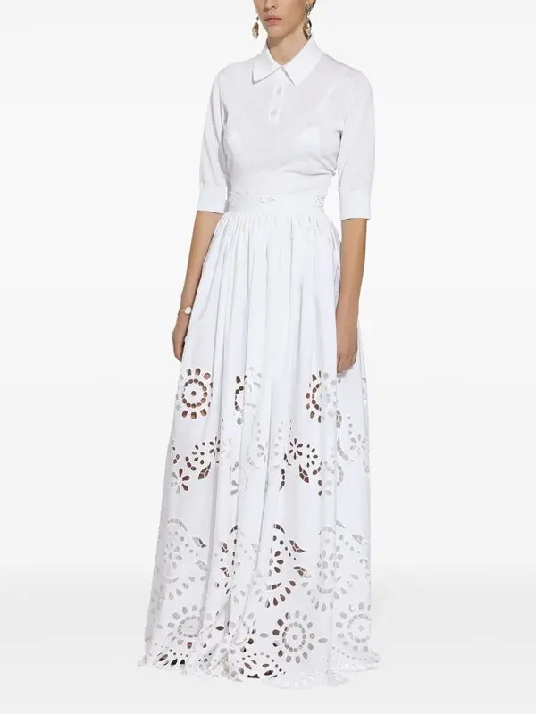 Dolce & Gabbana Openwork Embroidery Tiered Maxi Skirt