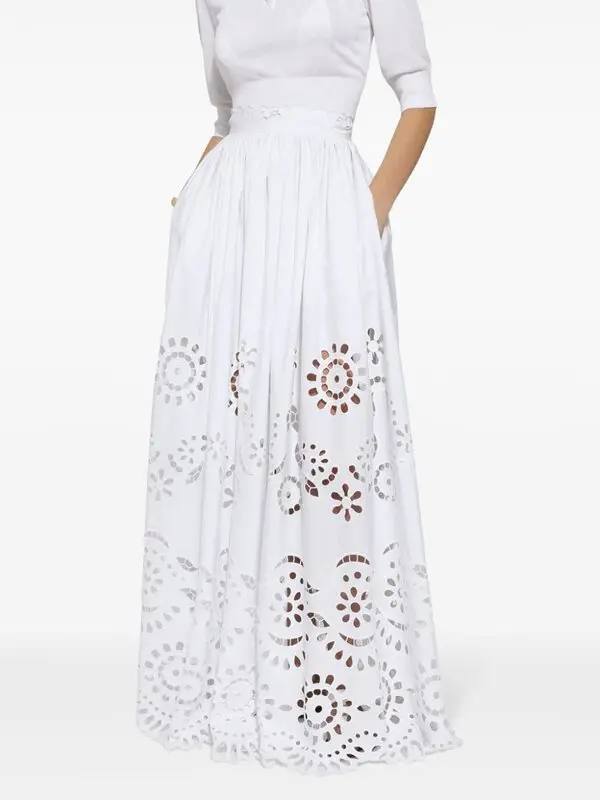 Dolce & Gabbana Openwork Embroidery Tiered Maxi Skirt