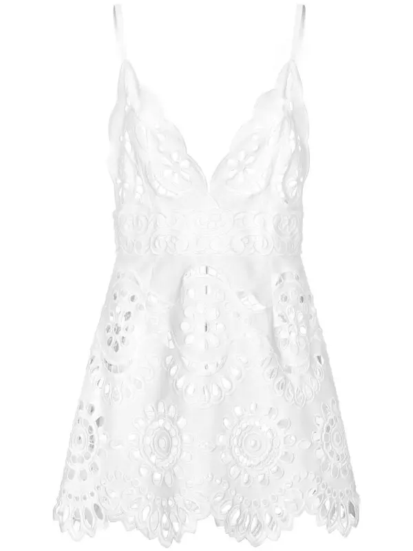 Dolce & Gabbana Sleeveless Openwork Embroidery Mini Dress
