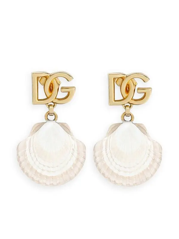 Dolce & Gabbana Dg Shell Drop Earrings - Gold