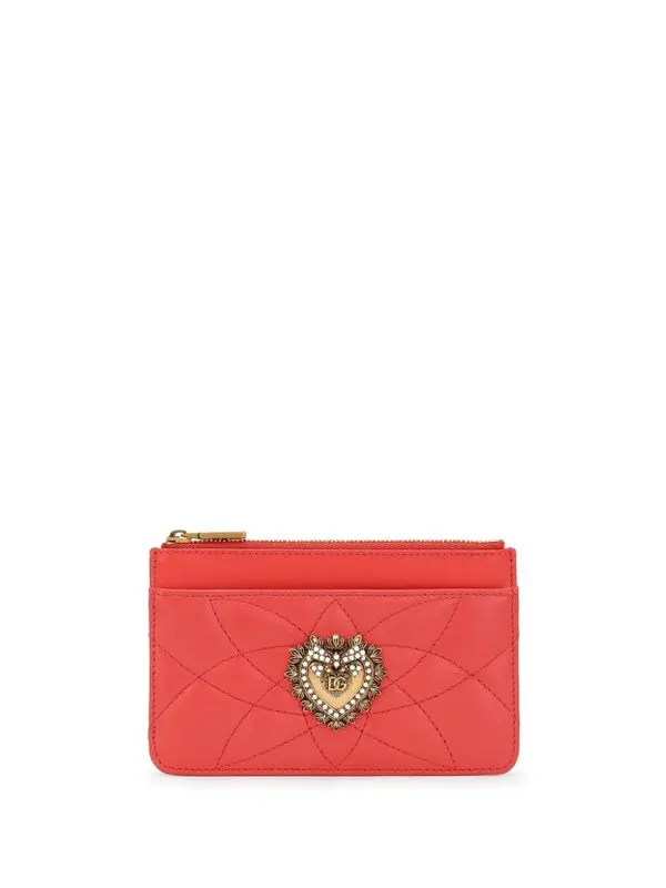 Dolce & Gabbana Medium Devotion Leather Wallet - Orange