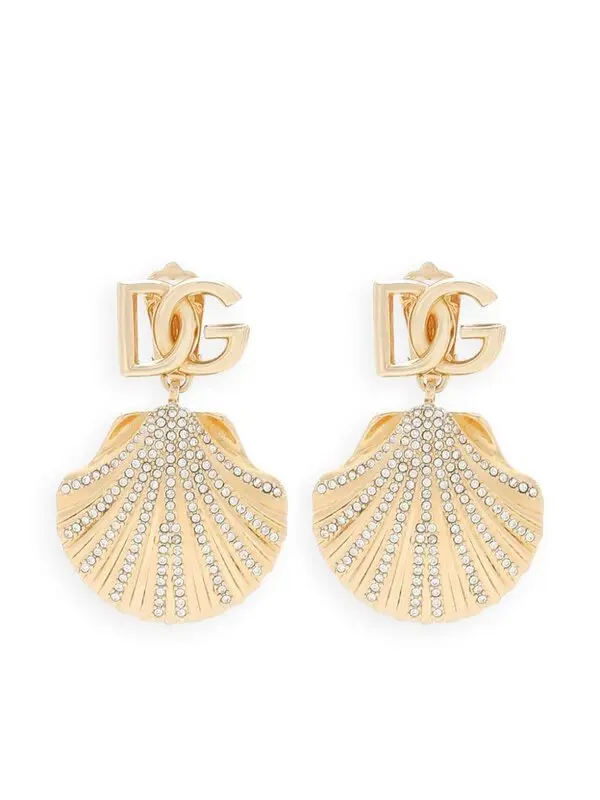 Dolce & Gabbana Shell Drop Clip-on Earrings - Gold
