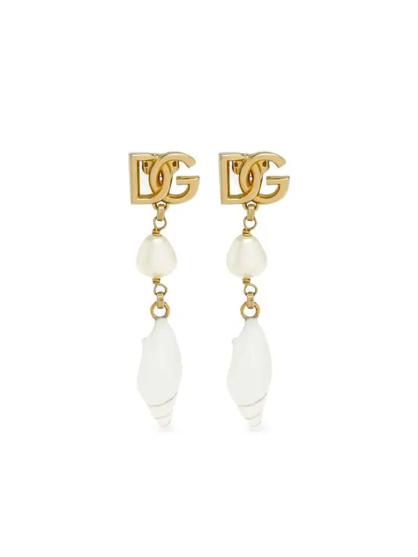 Dolce & Gabbana Shell Drop Earrings - Gold